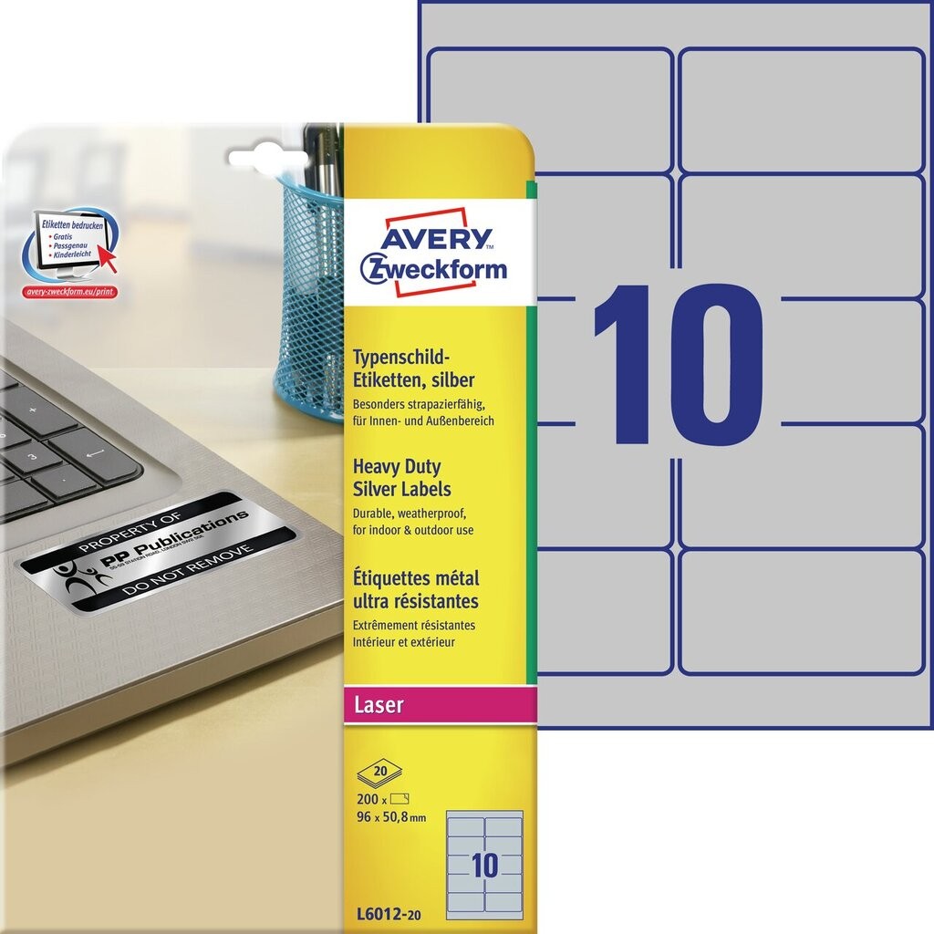 Heavy duty labels | L6012-20 | Avery
