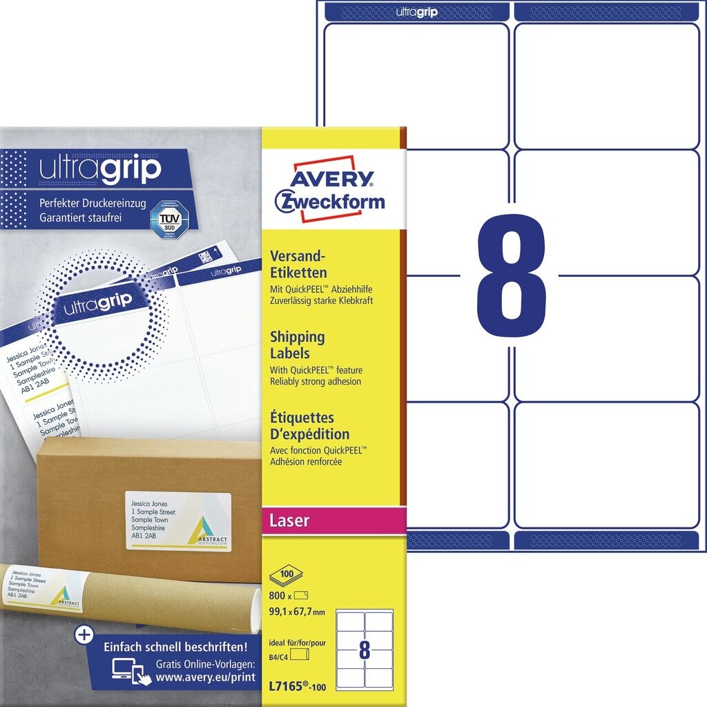 Shipping labels with QuickPEEL™ & Ultragrip | L7165-100 | Avery