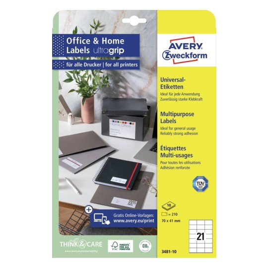 Multipurpose Labels with Ultragrip | 3481-10 | Avery