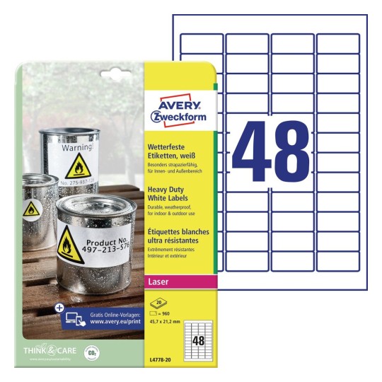 Heavy duty labels | L6009-20 | Avery