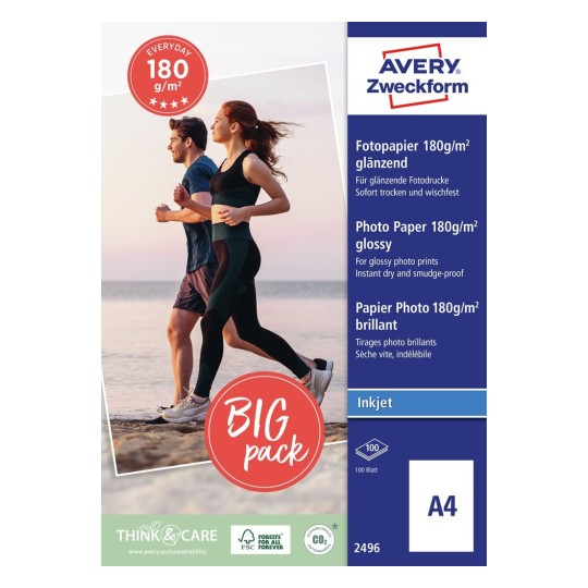 Classic inkjet photopaper, A4, one-sided coating, 180 g/m² | 2496 | Avery