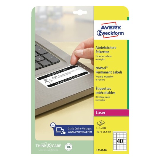 NoPeel™ Labels | L6145-20 | Avery