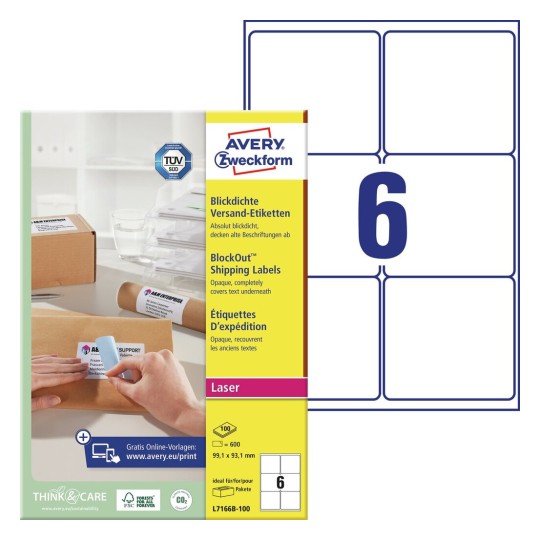 Shipping Labels with BlockOut™ | L7166B-100 | Avery