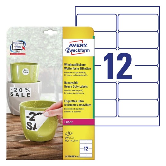 Weatherproof film labels | L4776REV-20 | Avery